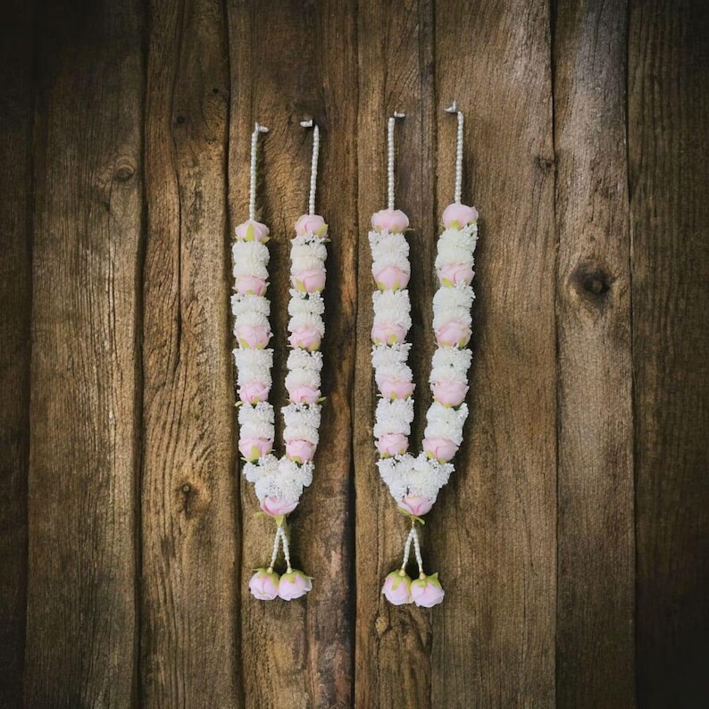 Pink and White Varmala, Wedding , Honor Mala, Nikah Garlands , Bride ...