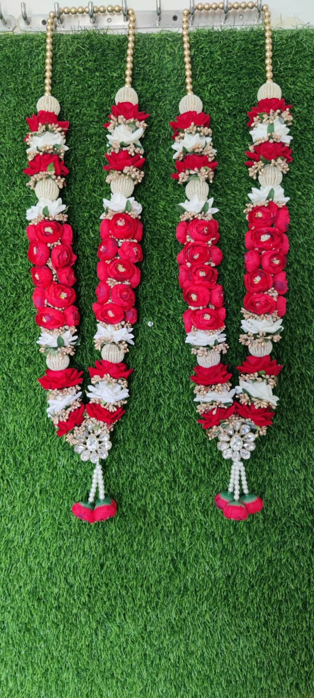 New Varmala Design Pair of Peony and Rose Flower Milni Mala, Wedding ...