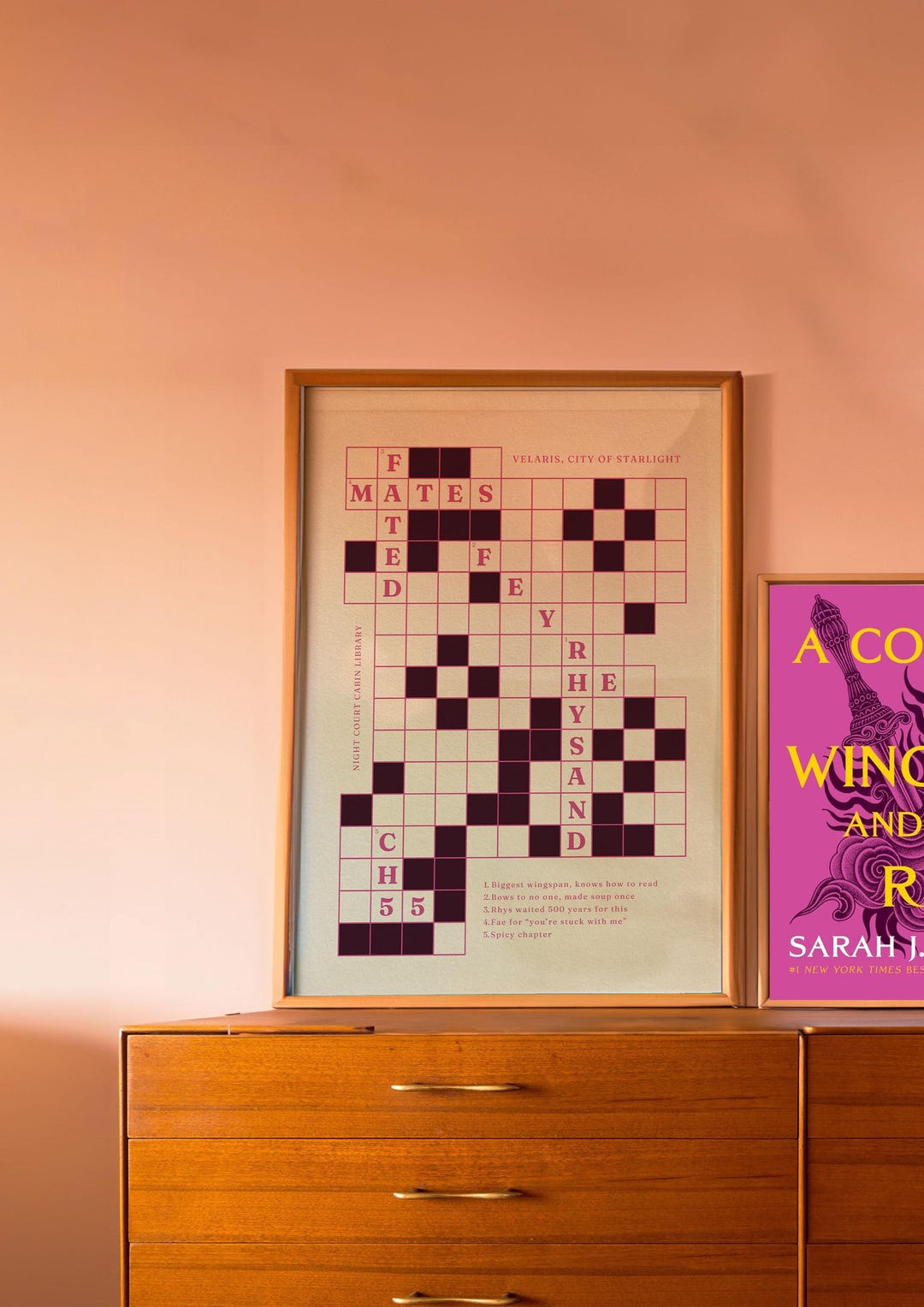 ACOTAR Chapter 55 Crossword Printable Wall Art | All Book Cover Colors ...