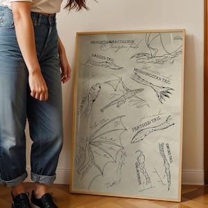 Fourth Wing Dragon Tails Art Print | Violet Sorrengail Sketchbook ...