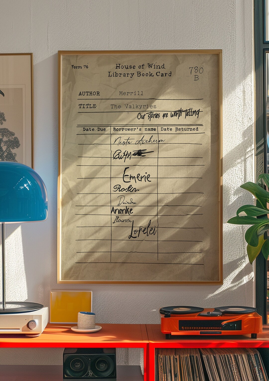 The Valkyries Vintage Library Card Printable Wall Art House of Wind ...