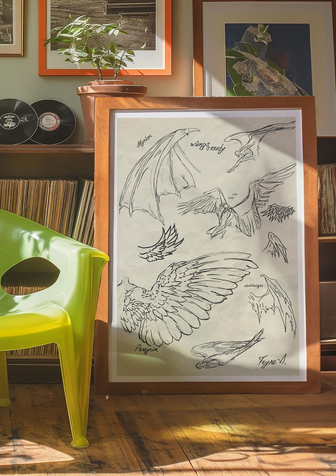 Feyre Wings Study Printable Wall Art | Illyrian, Peregrin, Darkbringer ...