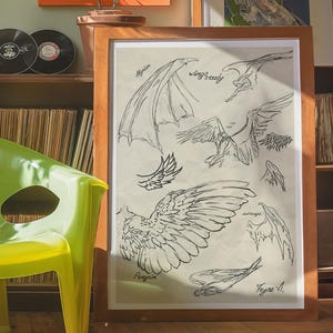 Feyre Wings Study Printable Wall Art | Illyrian, Peregrin, Darkbringer ...