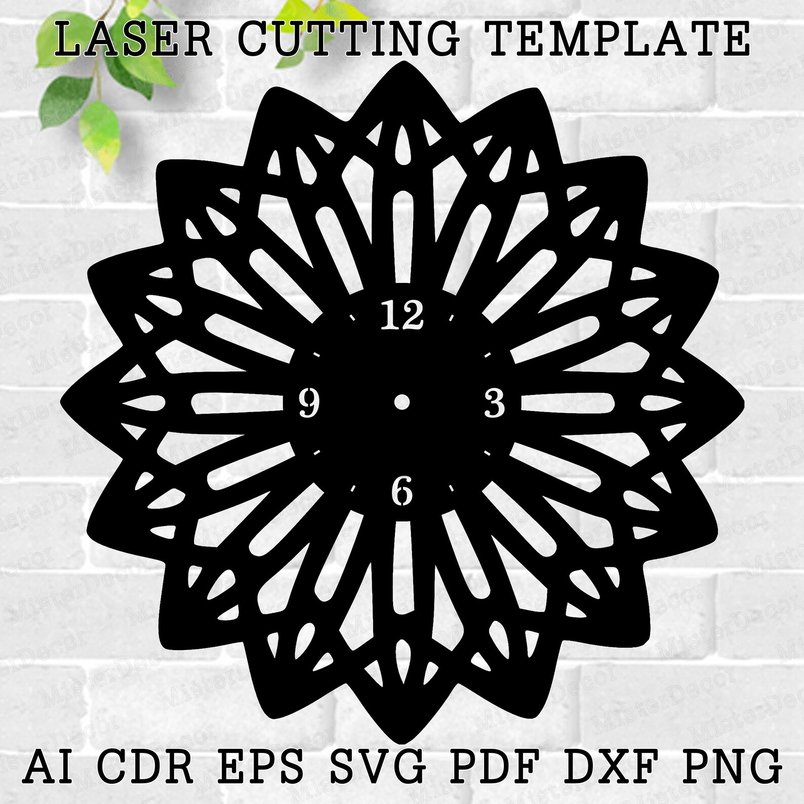 Abstraction Wall Clock Laser Cut Files, SVG File. Vector File Ai, Cdr ...