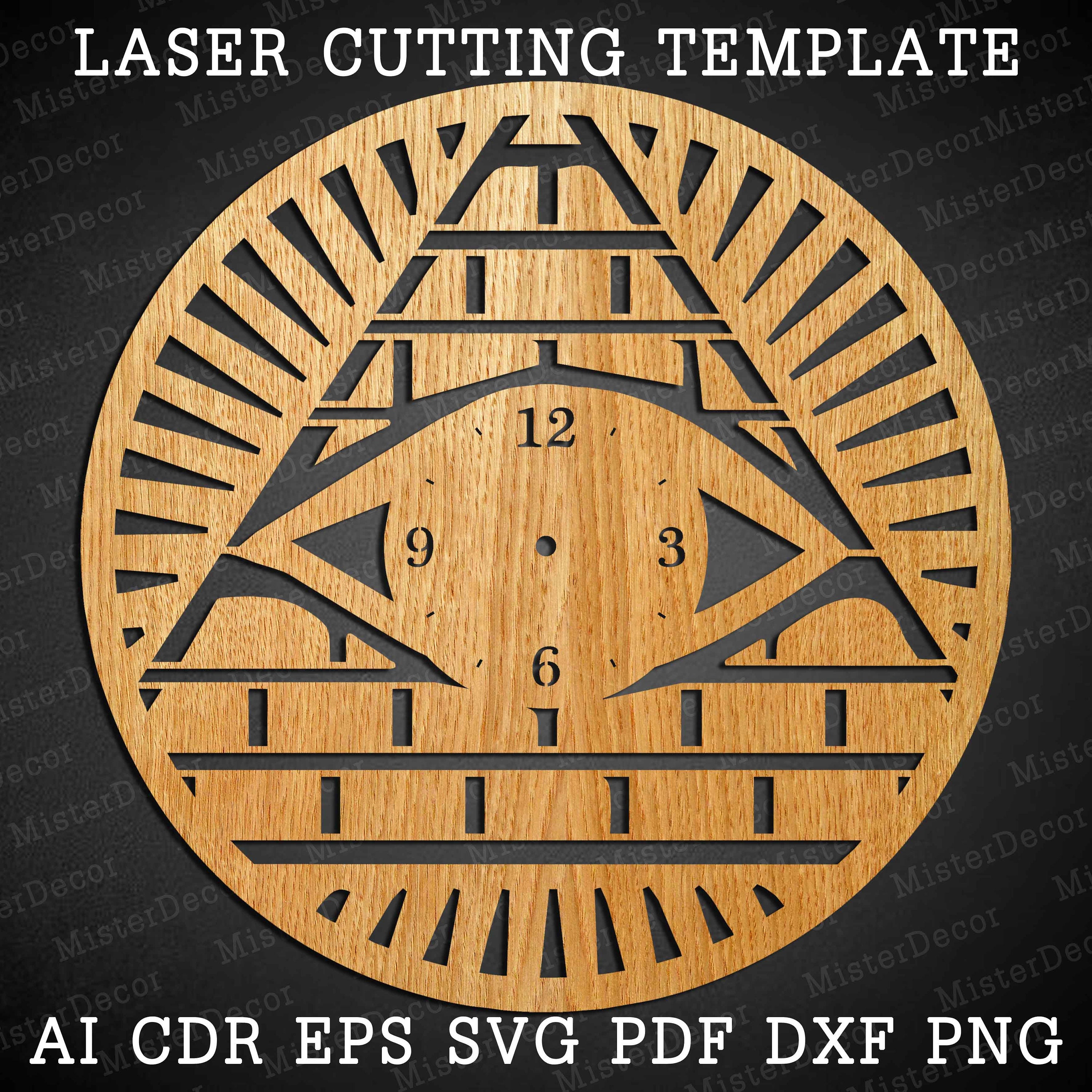 Masonic Wall Clock Laser Cut Files, Mason SVG File. Vector File Ai, Cdr ...