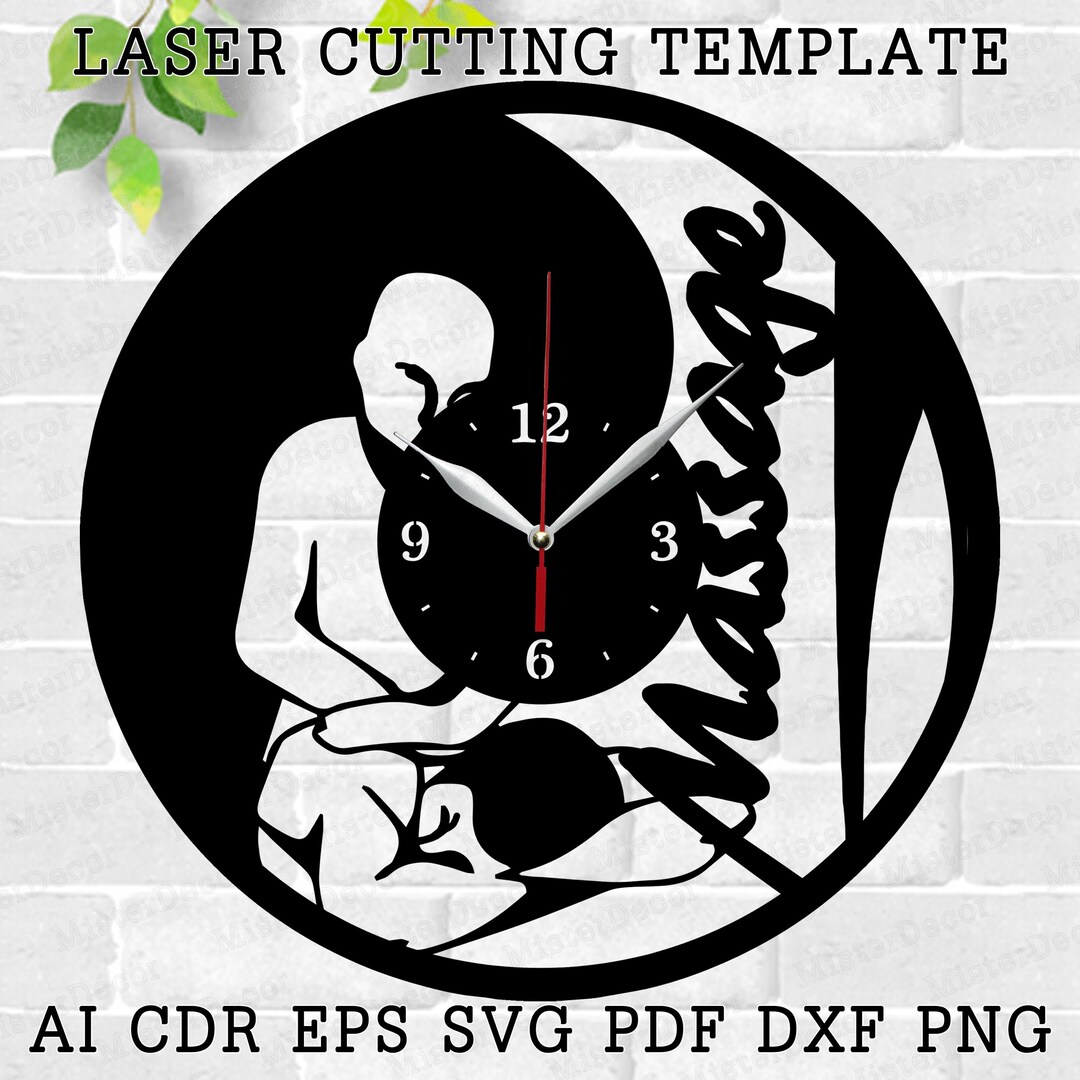 Spa Massage Clock Laser Cut Files SVG Vector File Ai, Cdr, Dxf, Eps ...