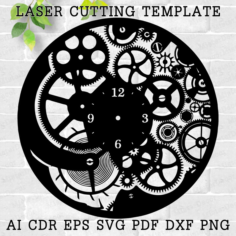 Mechanism Clock Laser Cut Files, SVG File. Vector File Ai, Cdr, Dxf ...