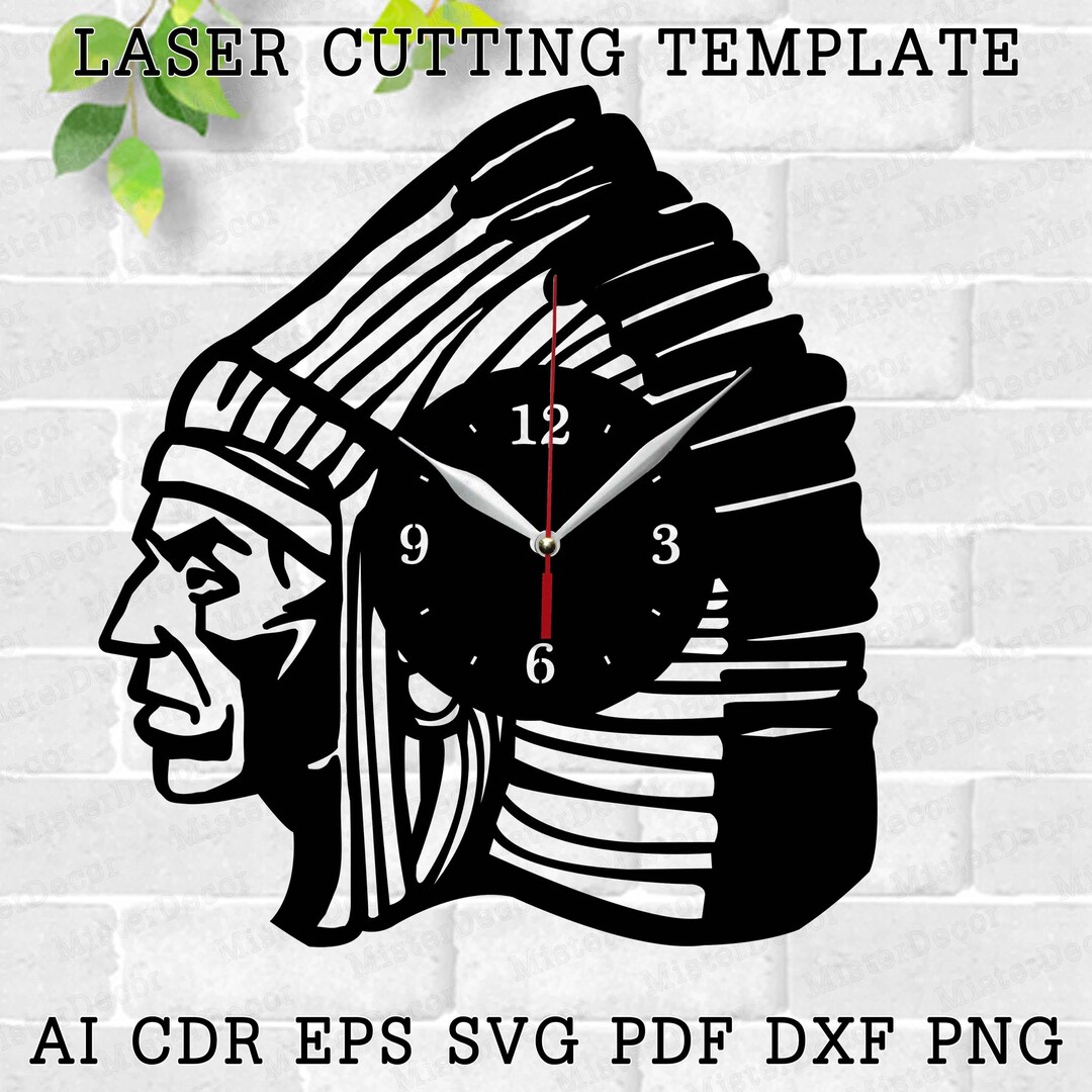 Indian Clock Laser Cut Files, SVG File Ai Cdr Dxf, EPS Unique Digital ...
