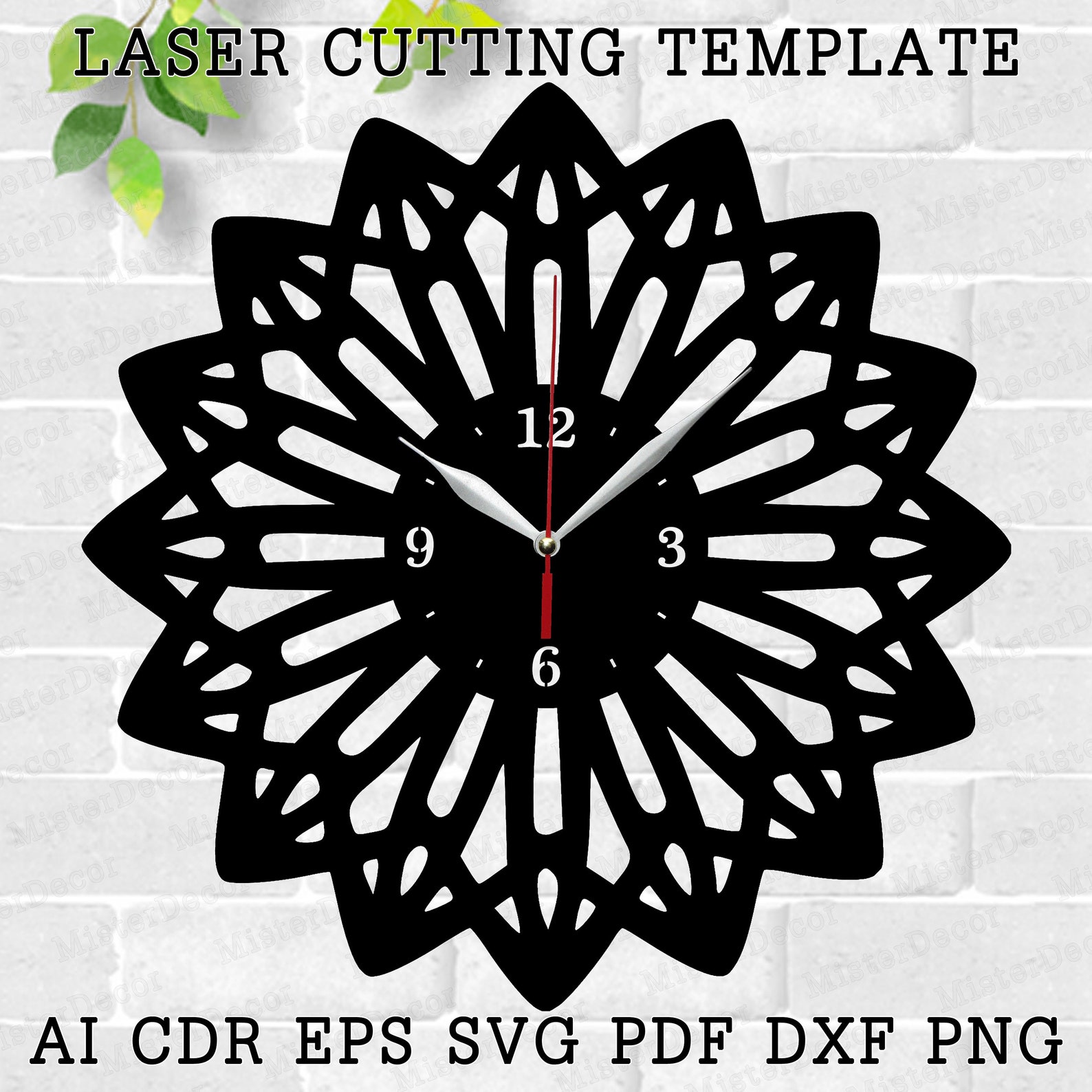 Abstraction Wall Clock Laser Cut Files, SVG File. Vector File Ai, Cdr ...