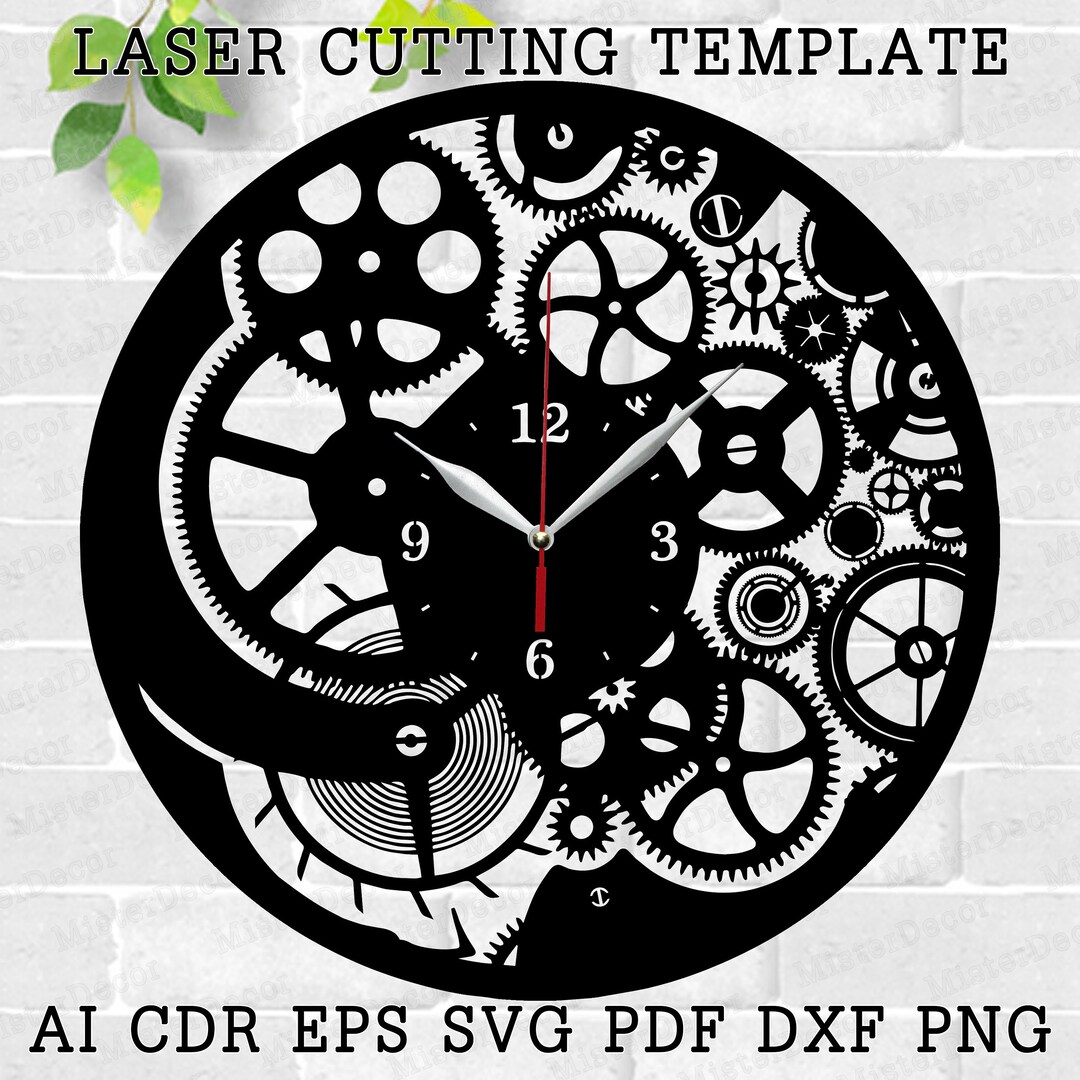 Mechanism Clock Laser Cut Files, SVG File. Vector File Ai, Cdr, Dxf ...