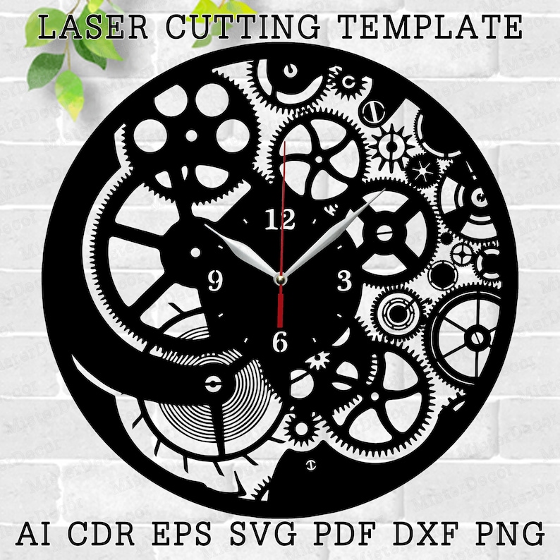 Mechanism Clock Laser Cut Files, SVG File. Vector File Ai, Cdr, Dxf ...