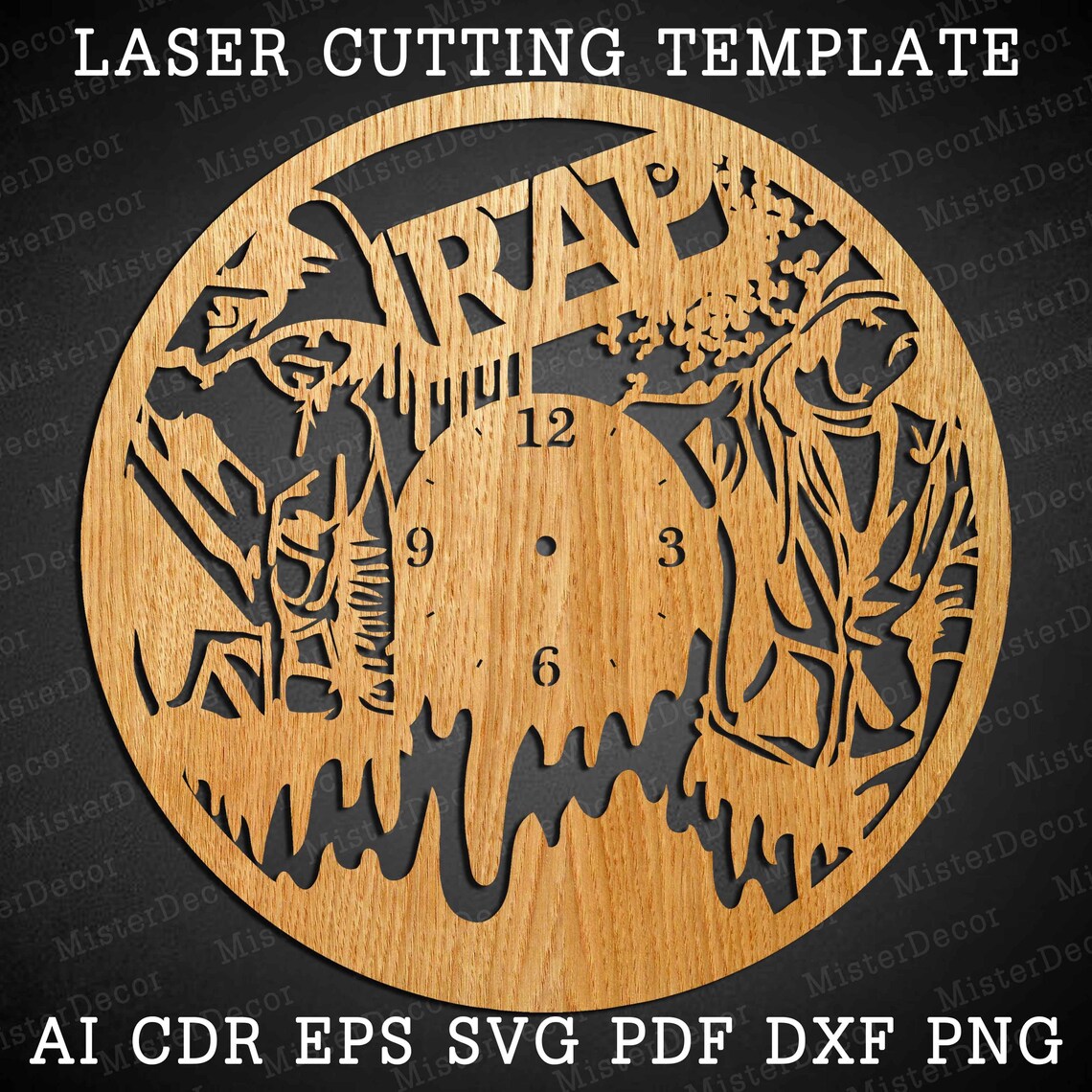 Rap Clock Laser Cut Files SVG Vector File Ai Cdr Dxf, Eps, Pdf, Png ...