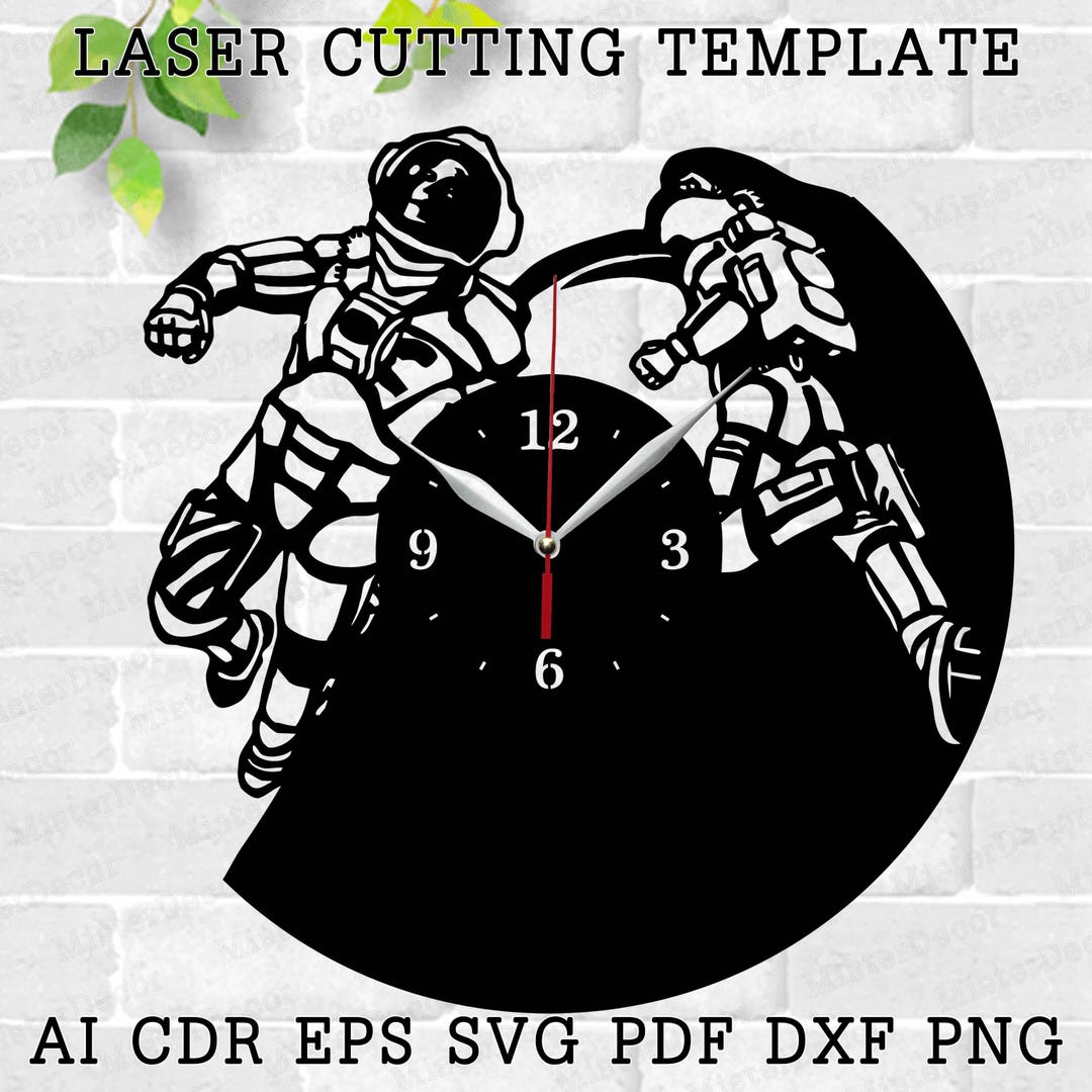 Space Clock Laser Cut Files, SVG File Ai Cdr Dxf, EPS Unique Digital ...