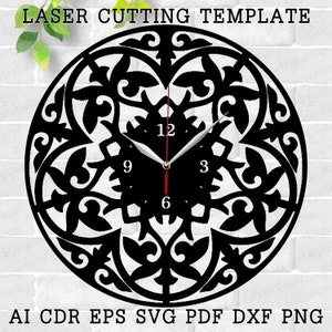 Abstract Wall Clock Laser Cut Files, SVG File. Vector File Ai, Cdr, Dxf ...