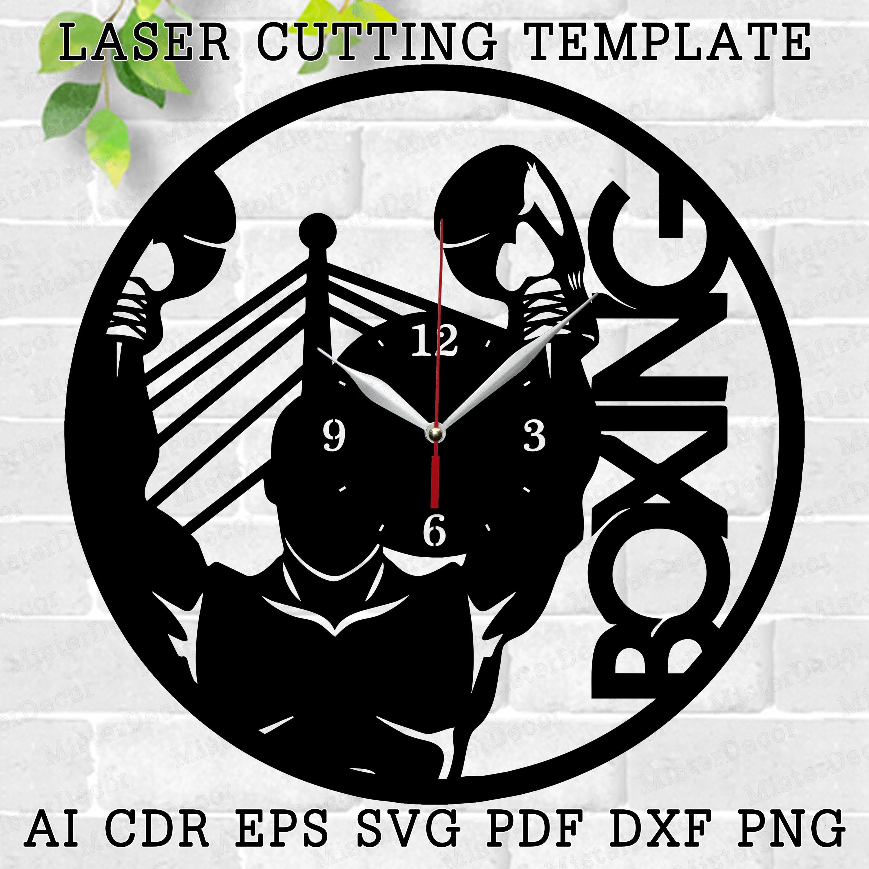 Boxing Clock Laser Cut Files SVG File Vector File Ai Cdr Dxf Instant ...