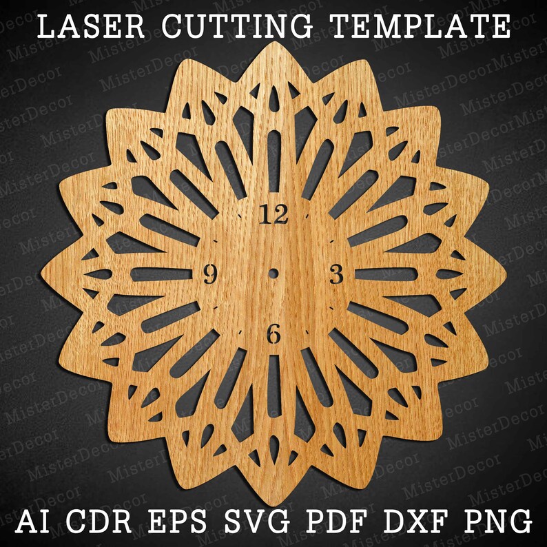 Abstraction Wall Clock Laser Cut Files, SVG File. Vector File Ai, Cdr ...