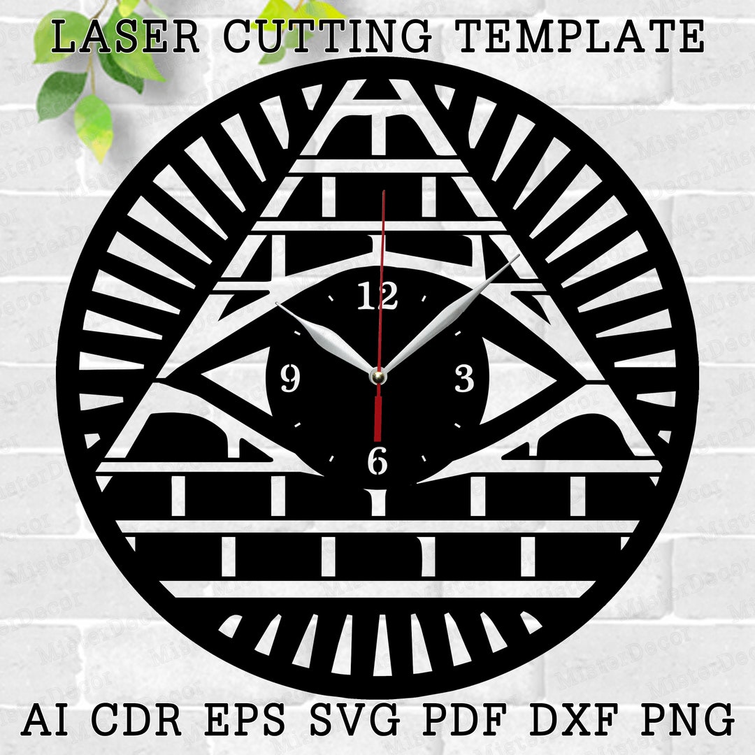 Masonic Wall Clock Laser Cut Files, Mason SVG File. Vector File Ai, Cdr ...