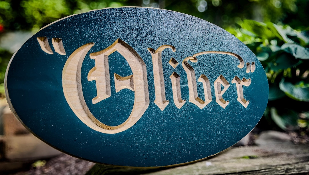 Carved Poplar Wood Oliver Sign – Vintage Machinery Emblem - Etsy