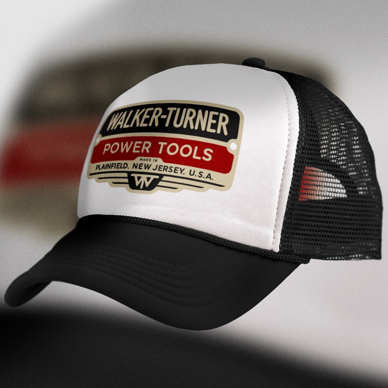 Walker-turner — 1939 Emblem (black & Red on Soft Gold) — Mesh Hat - Etsy