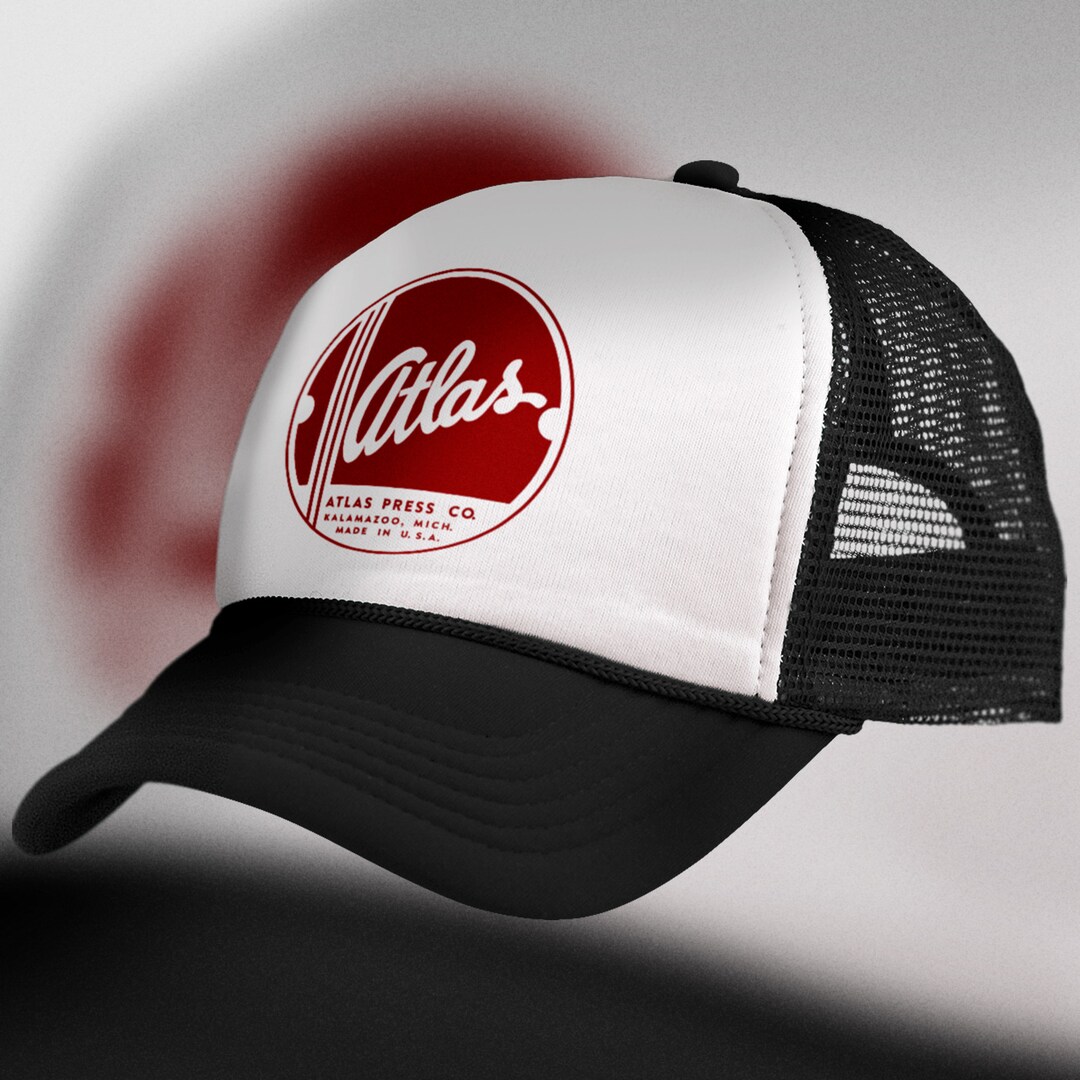 Atlas Press Co. — Emblem (red) — Mesh Hat - Etsy