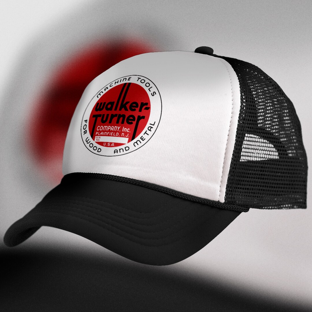 Walker-turner — Round Emblem (red & Black) — Mesh Hat - Etsy