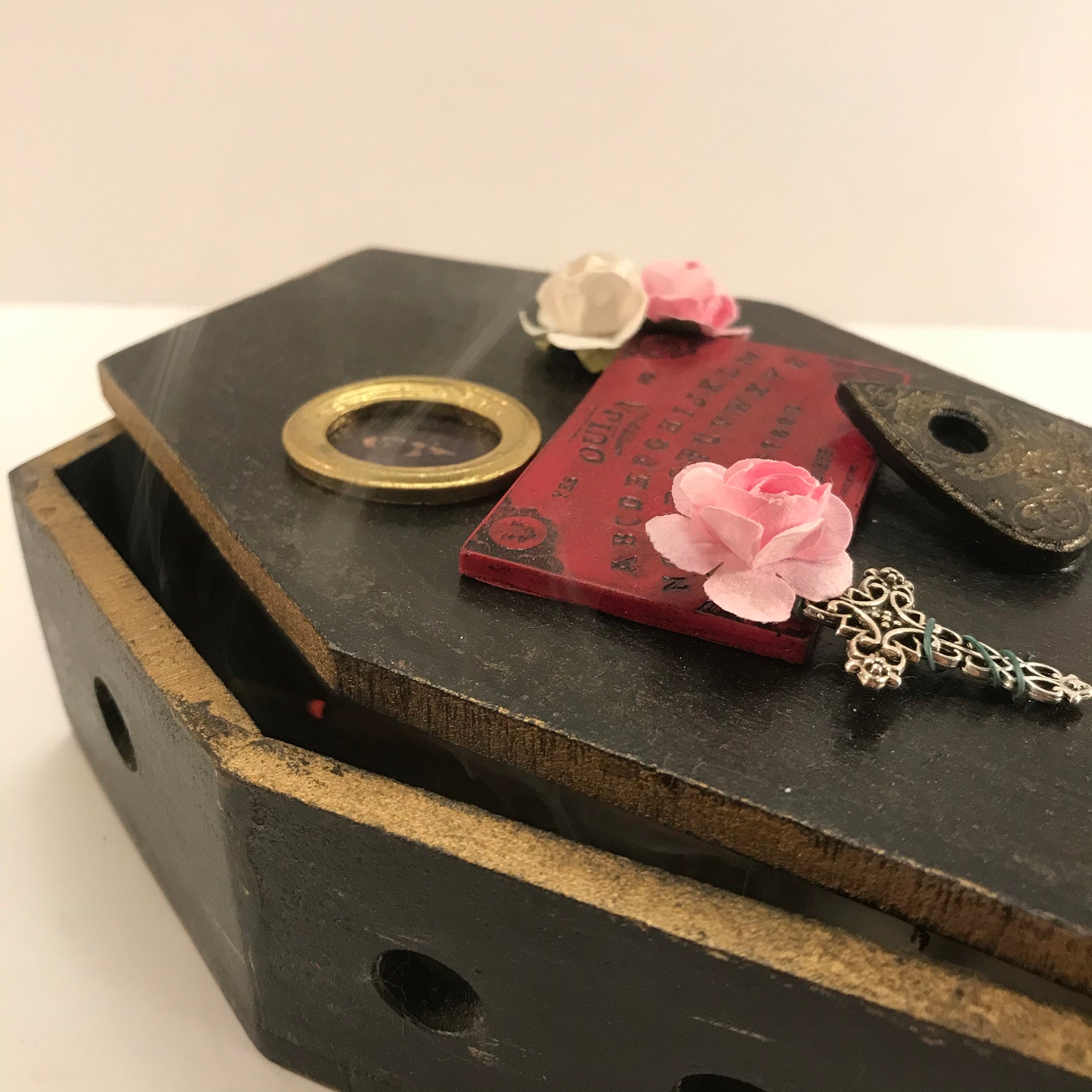 Coffin Incense Burner: Pink Roses - Etsy