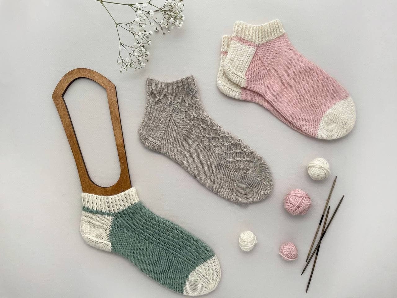 3 in 1 set KNITTING PATTERNS SET Shorty Sock Ankle socks | Etsy