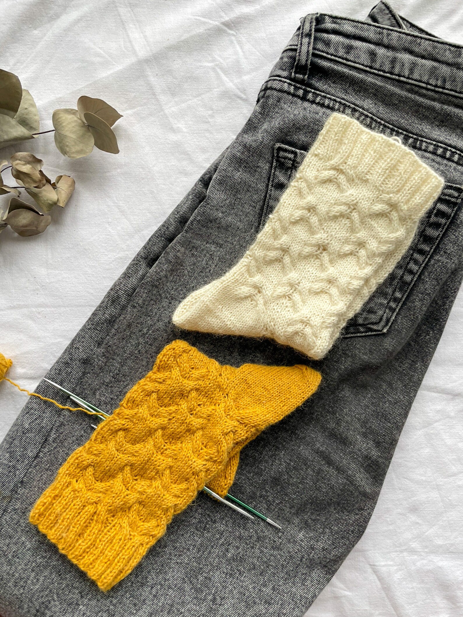 Knit Sock Pattern Cable Socks Minimalist Socks Wool Socks - Etsy