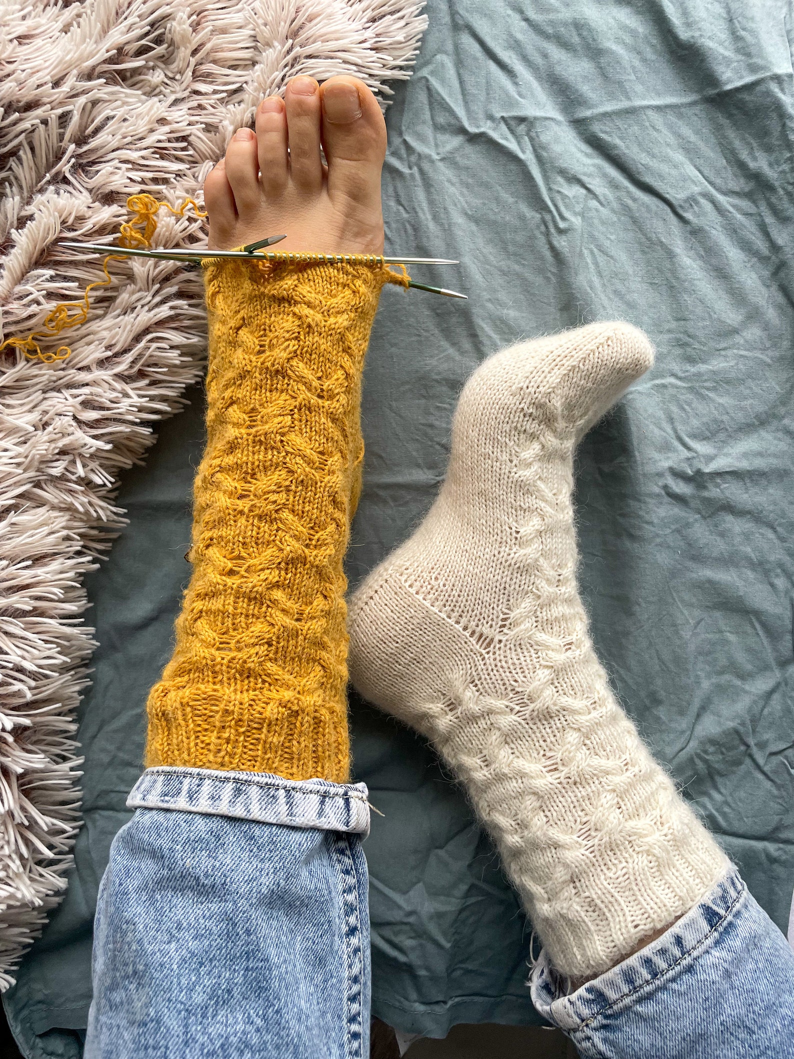 Knit Sock Pattern Cable Socks Minimalist Socks Wool Socks - Etsy