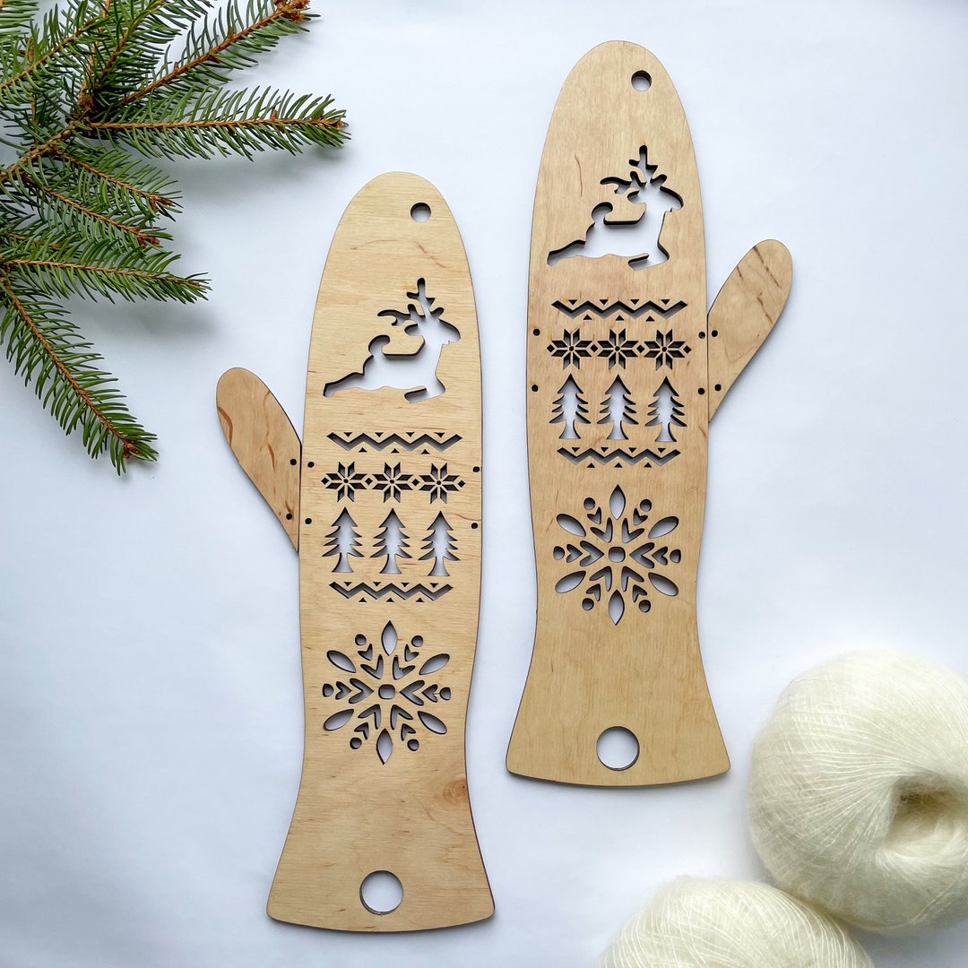 Mitten Blockers 2 Pcs, Personalized Knitting Supplies, Wooden Knitting ...