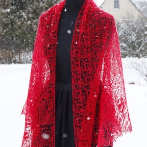 Hand Knitted Kid Mohair and Silk Lace Shawl With Nupps, Kidsilk Shawl ...