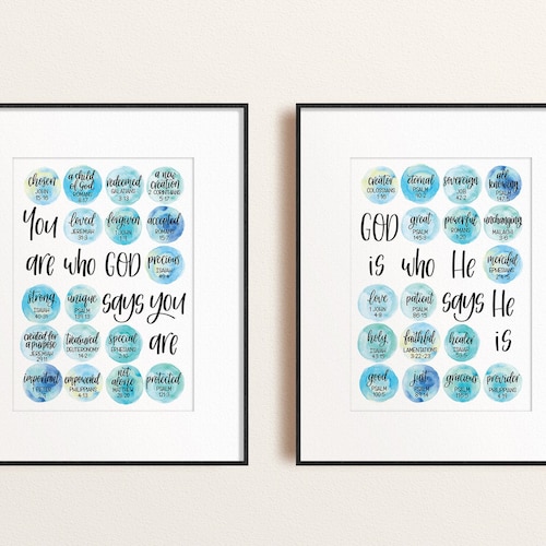 Blue Theme Kids Print Bundle You Are Who God Says You Are - Etsy