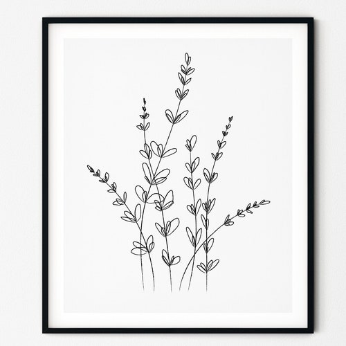 Minimalist Botanical Line Art Simple Floral Line Art Drawing - Etsy
