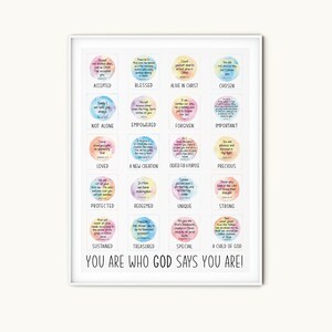 Christian Affirmation Poster | Bible Verse Rainbow Print (digital ...