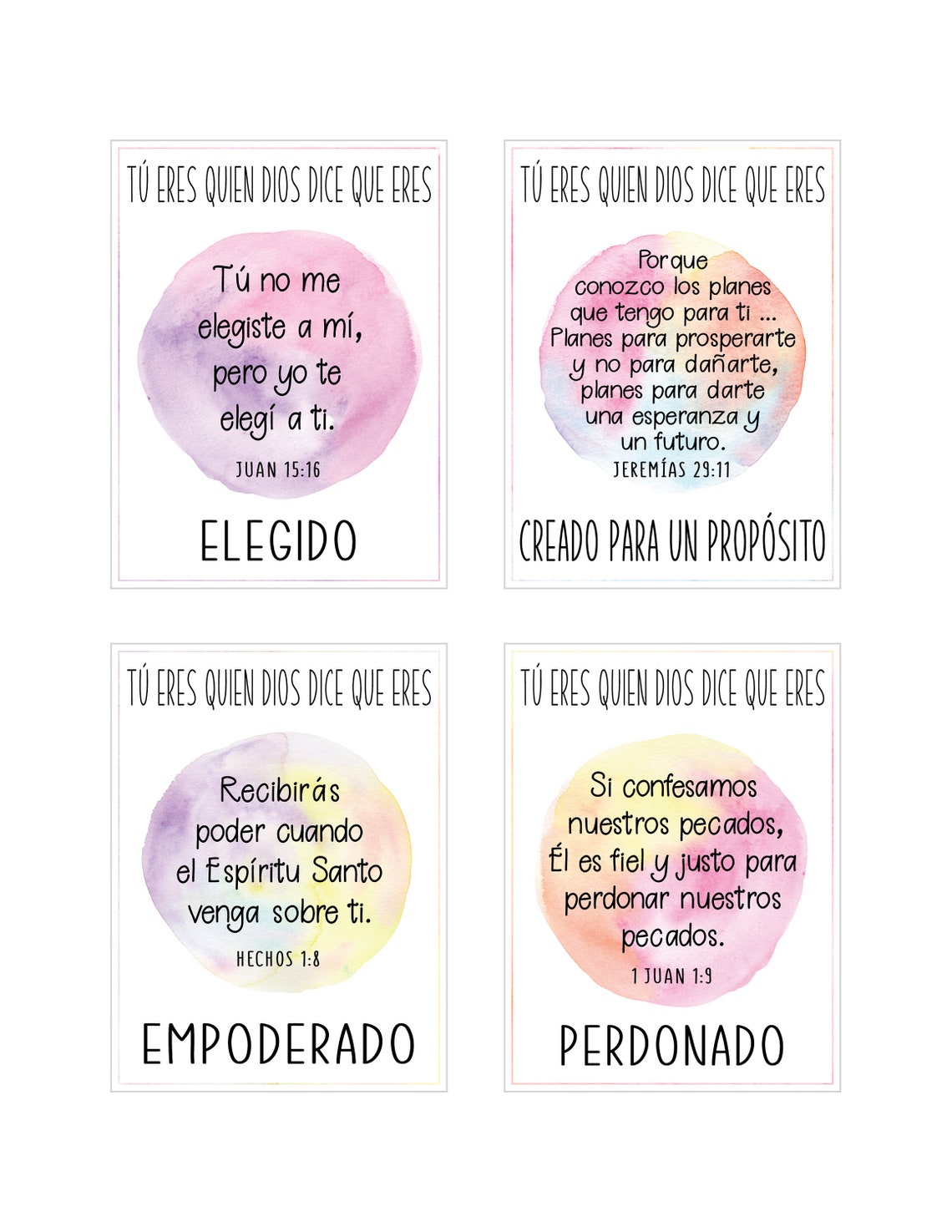 Spanish Christian Affirmation Cards | Bible Verses (digital Download ...