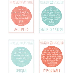 Printable Christian Affirmation Scripture Cards | Identity in Christ ...