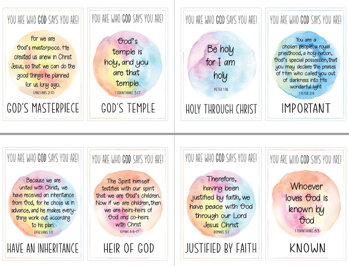 50 Printable Christian Affirmation / Scripture Cards - Etsy