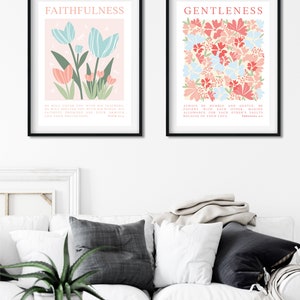 Set of 9 Fruits of the Spirit Bible Verse Wall Art | Galatians 5:22-23 ...