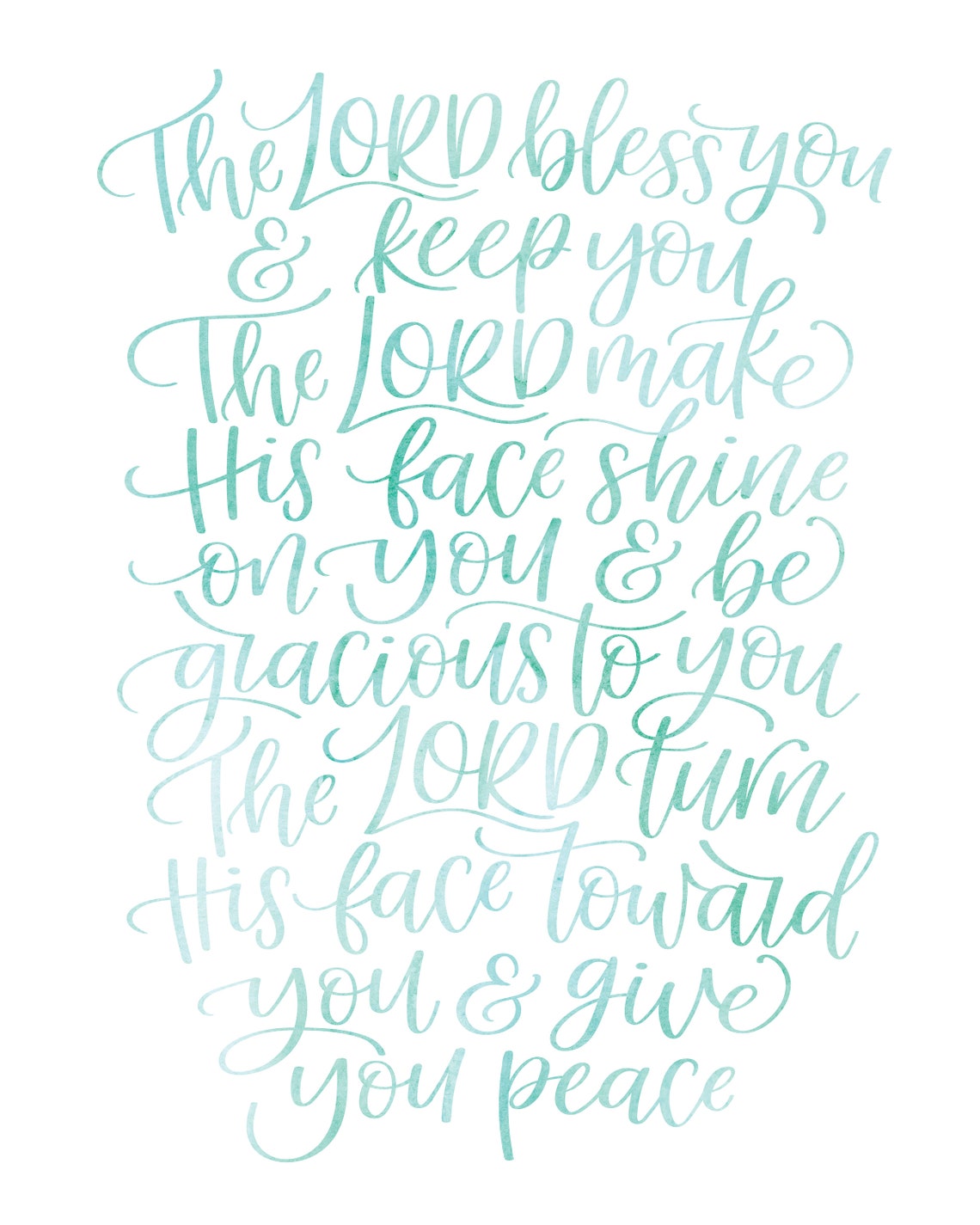 The Blessing Hand Lettered Art Printable Download Numbers | Etsy