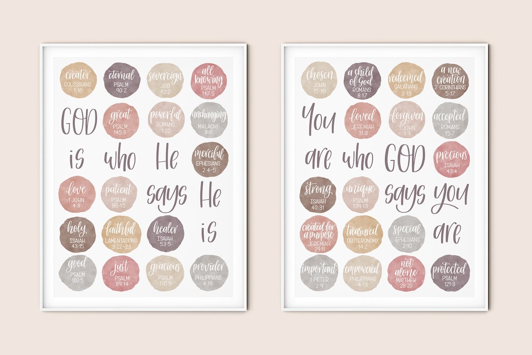 Neutral Blush Kids Print Bundle| You Are Who God Says You Are| God is ...