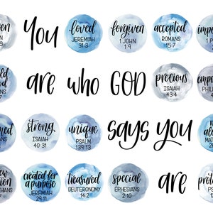 Christian Wall Art Printable Inspirational Bible Verses & Identity in ...