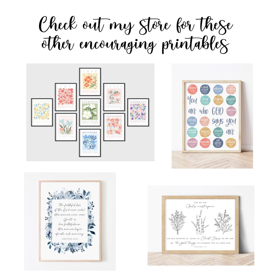 Christian Affirmation Poster | Bible Verse Rainbow Print (digital ...