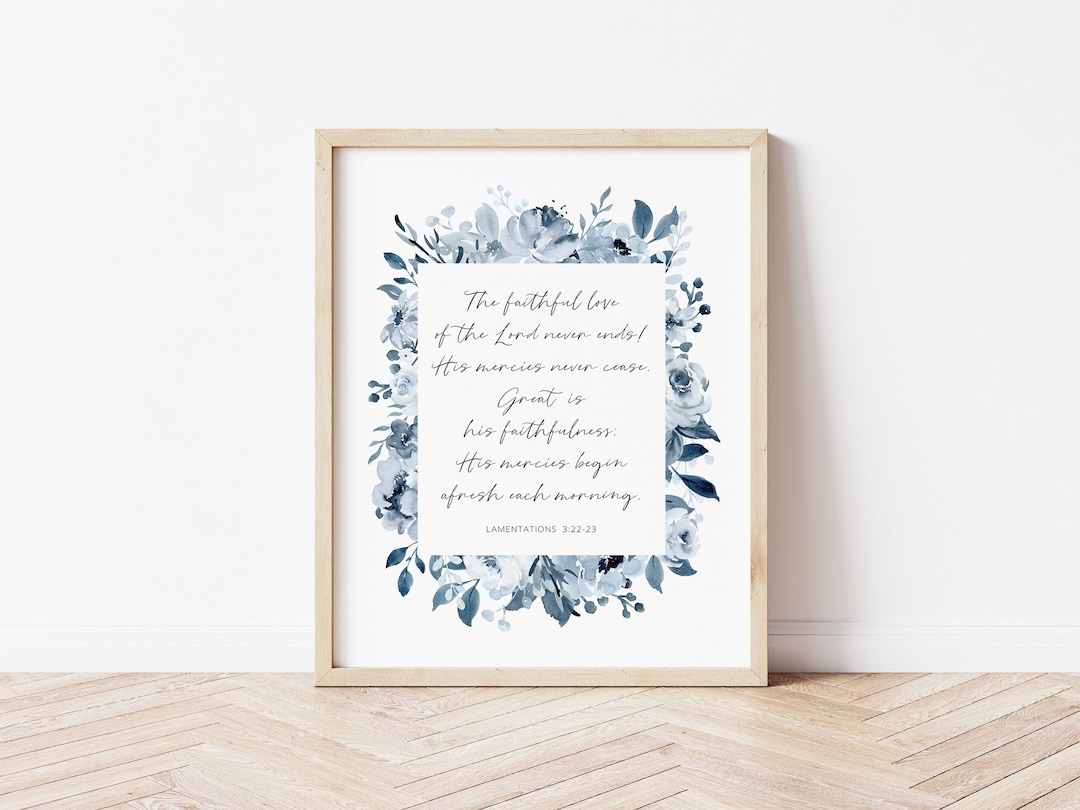 Christian Wall Art Lamentations 3:22-23 the Faithful Love of the Lord ...