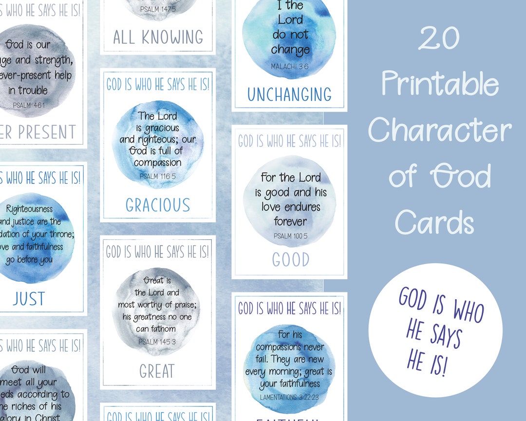 Character of God Bible Memory Verses | God is Who He Says He is ...