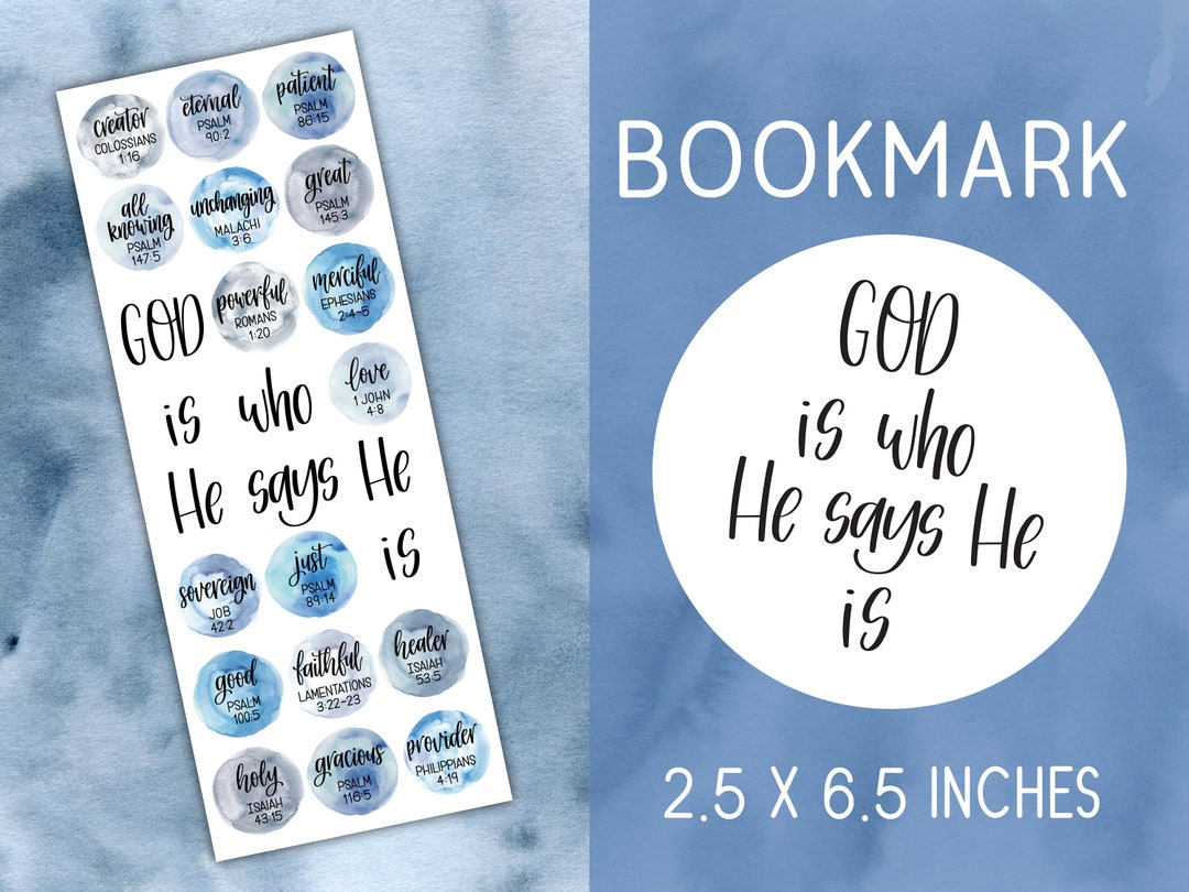 Character of God Printable Bookmark Blue Grey Theme | God is Who God ...