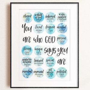 Blue Theme Kids Print Bundle | You Are Who God Says You Are | God is ...