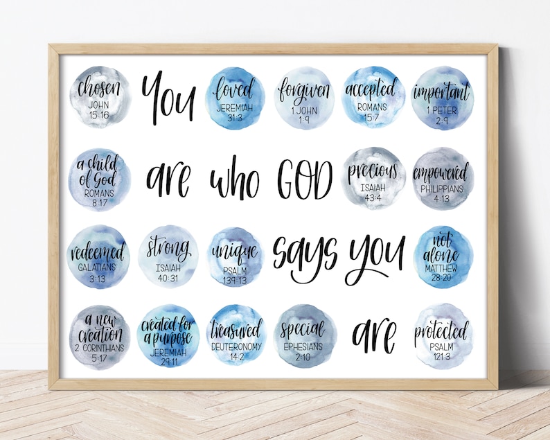 Christian Wall Art Printable Inspirational Bible Verses & - Etsy