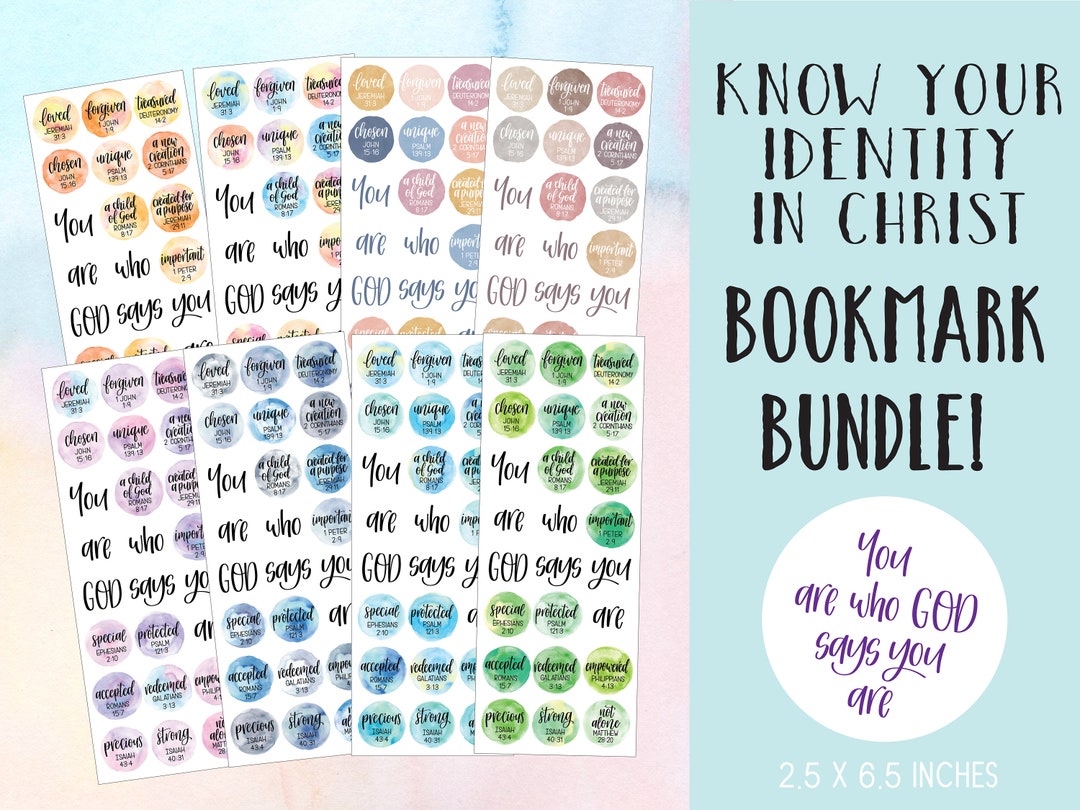 Identity in Christ Printable Bookmark Bundle | You Are Who God Says You ...