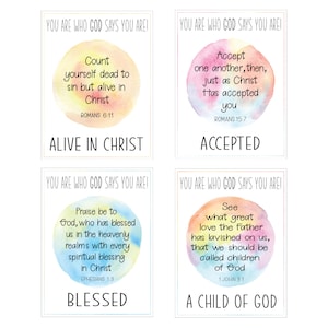 Printable Christian Affirmation / Scripture Cards | Identity in Christ ...