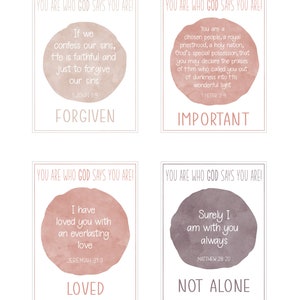 Printable Christian Affirmation / Scripture Cards | Identity in Christ ...